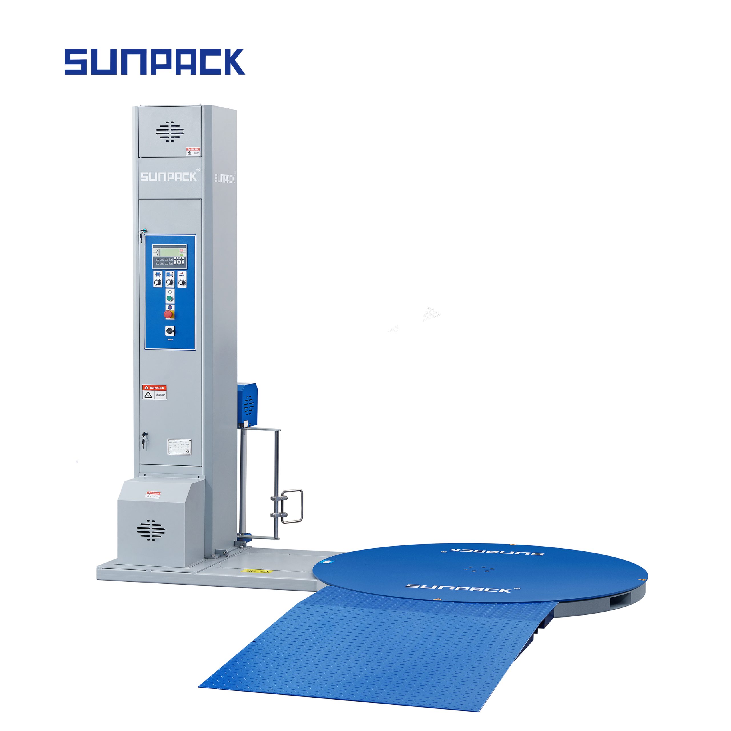 Sunpack Paper banding machineXT-4505-2R pre-stretch pallet wrapper ...