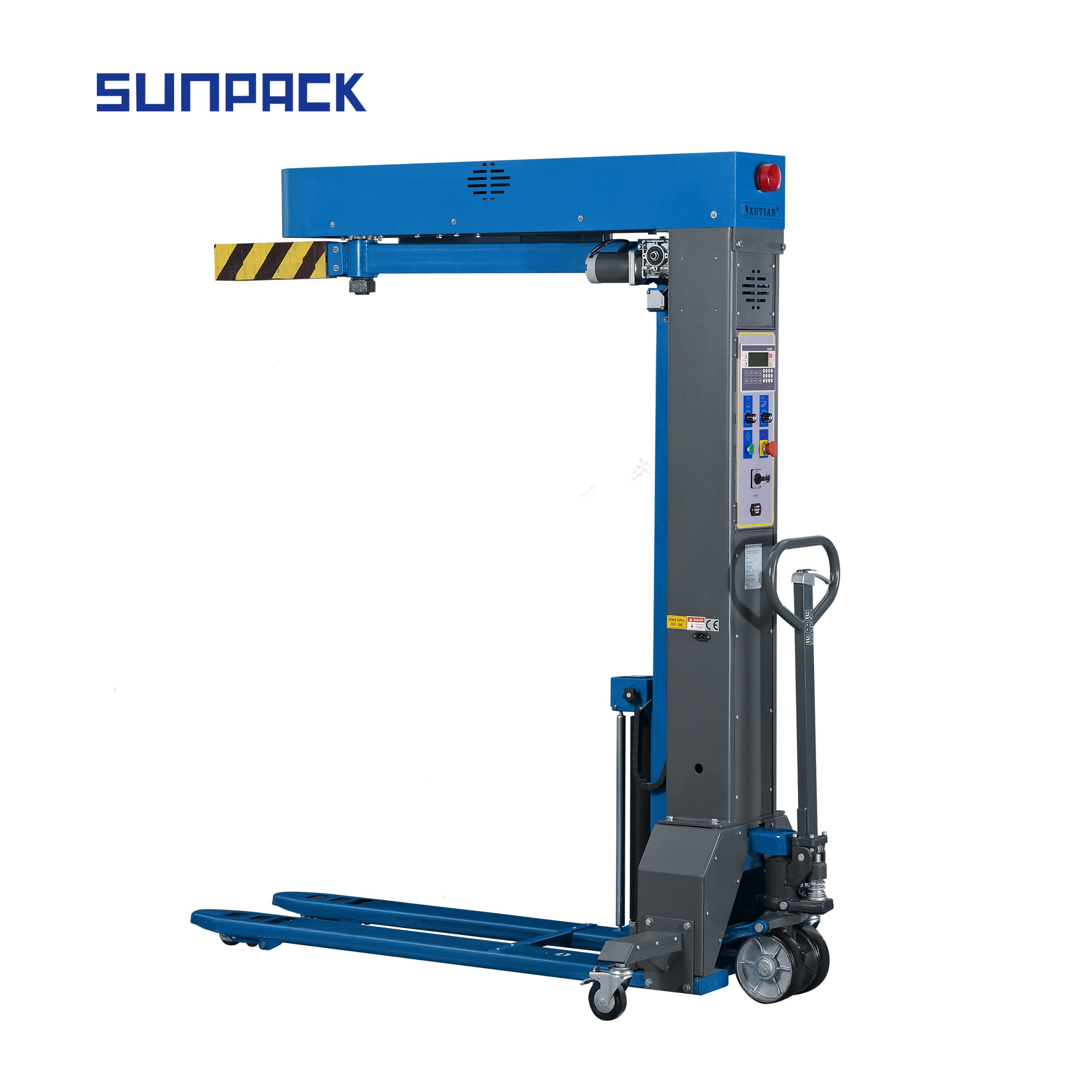 Sunpack Paper banding machineXT-4512 forklift rotating arm pallet wrapper